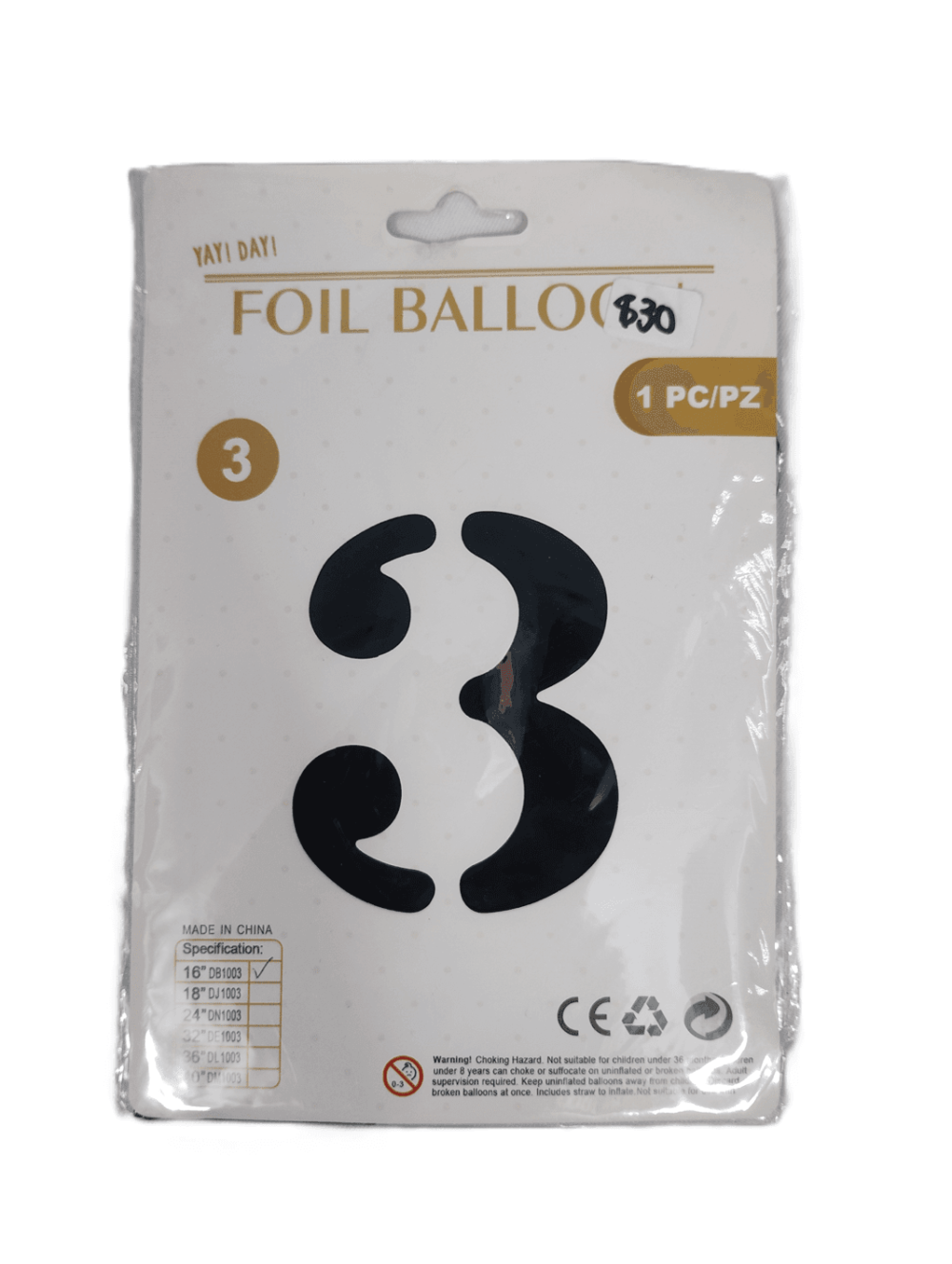Numeros Negro 16″ - Globos y Globos