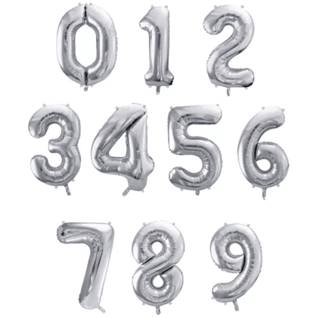 Numeros Plata 16″ - Globos y Globos